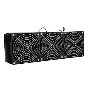 ASHATA CPU Water Cooling Radiator 18 Pipe Aluminum Heat Exchanger for Computer PC CPU Water Cool System, Water Cooling Drain Row with Fan Radiator, 120mm x 360mm