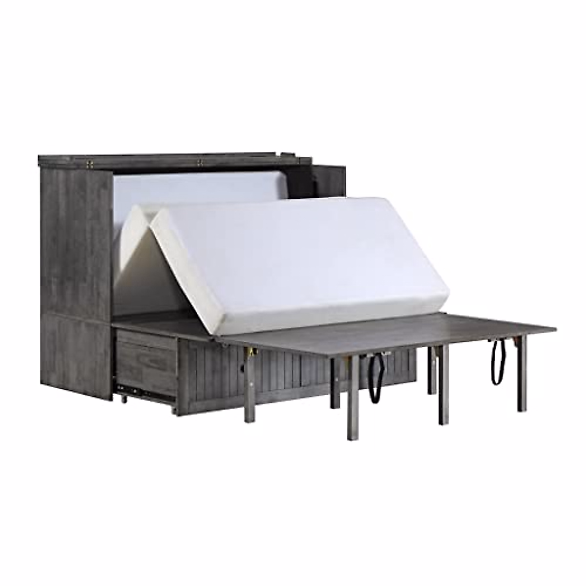 Mega Solutions Murphybedz Tuscany Murphy Cabinet Chest Bed with Charging Station 6 Inch, Queen (Galaxy Grey)