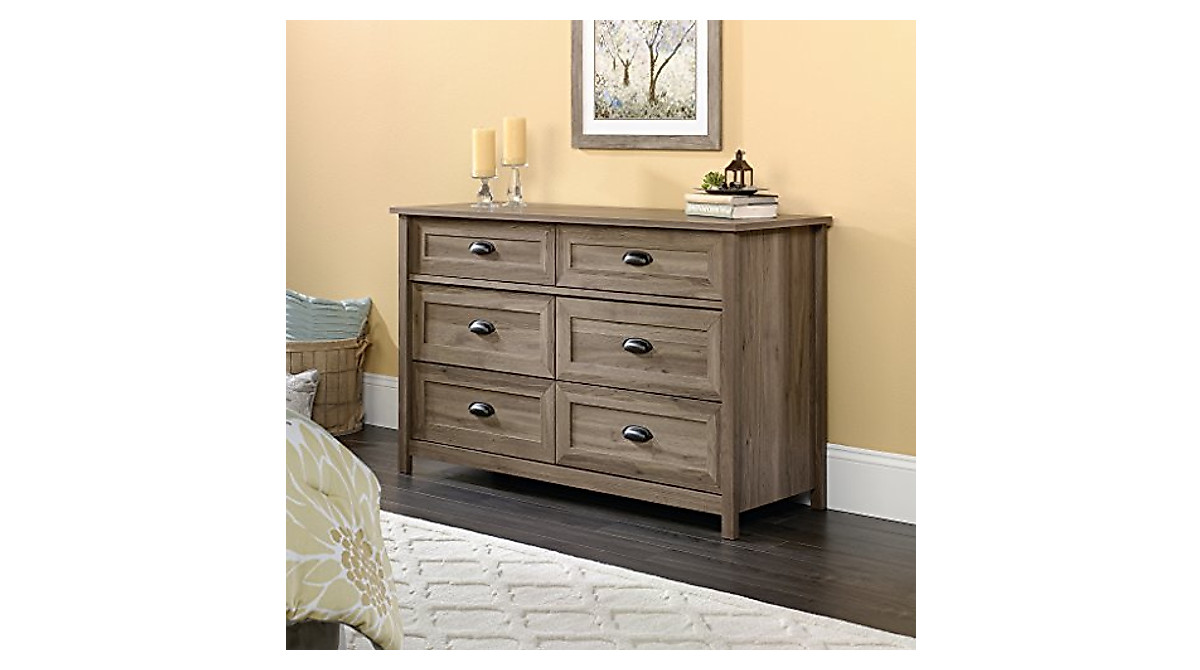 Sauder County Line Dresser in Salt Oak Finish - Safe & Spacious