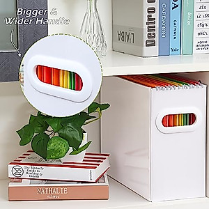 EOOUT 1 Pack White File Organizer Cardboard File Box for Letter Size Foldable Hanging File Folder Storage Hanging File Organizer with Handles for Office Home School