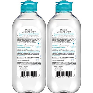 Garnier SkinActive Micellar Water For Waterproof Makeup, Facial Cleanser & Makeup Remover, 13.5 fl. oz, 2 count (Packaging May Vary)