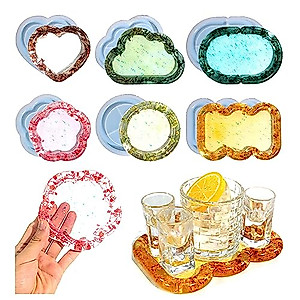 Cloud Heart Flower Shape Tray Molds with Edge Jewelry Tray Candle Holder Mold Plate Dish Container Resin Casting Mould Jewelry Storage Tray Silicone Mold DIY Craft Supplies Storage Container