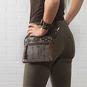 American West Women's Trail Rider Crossbody Bag Tan One Size