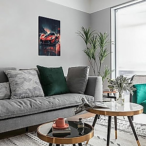 Car Poster Ferrari F40 Supercar Posters Racing Car Canvas Wall Art For Boy's Bedroom SuperCar Wall Decor Frame-style 24x36inch(60x90cm)