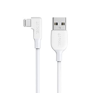 Anker USB-A to 90 Degree Lightning Cable (3 ft), MFi Certified, Compatible for iPhone SE / 11 Pro/X/XS/XR / 8 Plus/AirPods Pro, iPad 8, iPod Touch, and More(White)