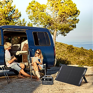 Fanttik 100W Portable Solar Panel, 23% High Efficiency Mono Foldable Solar Panel for Power Station with Adjustable Kickstand, Off Grid System for Camping, Road Trip, Emergency Black