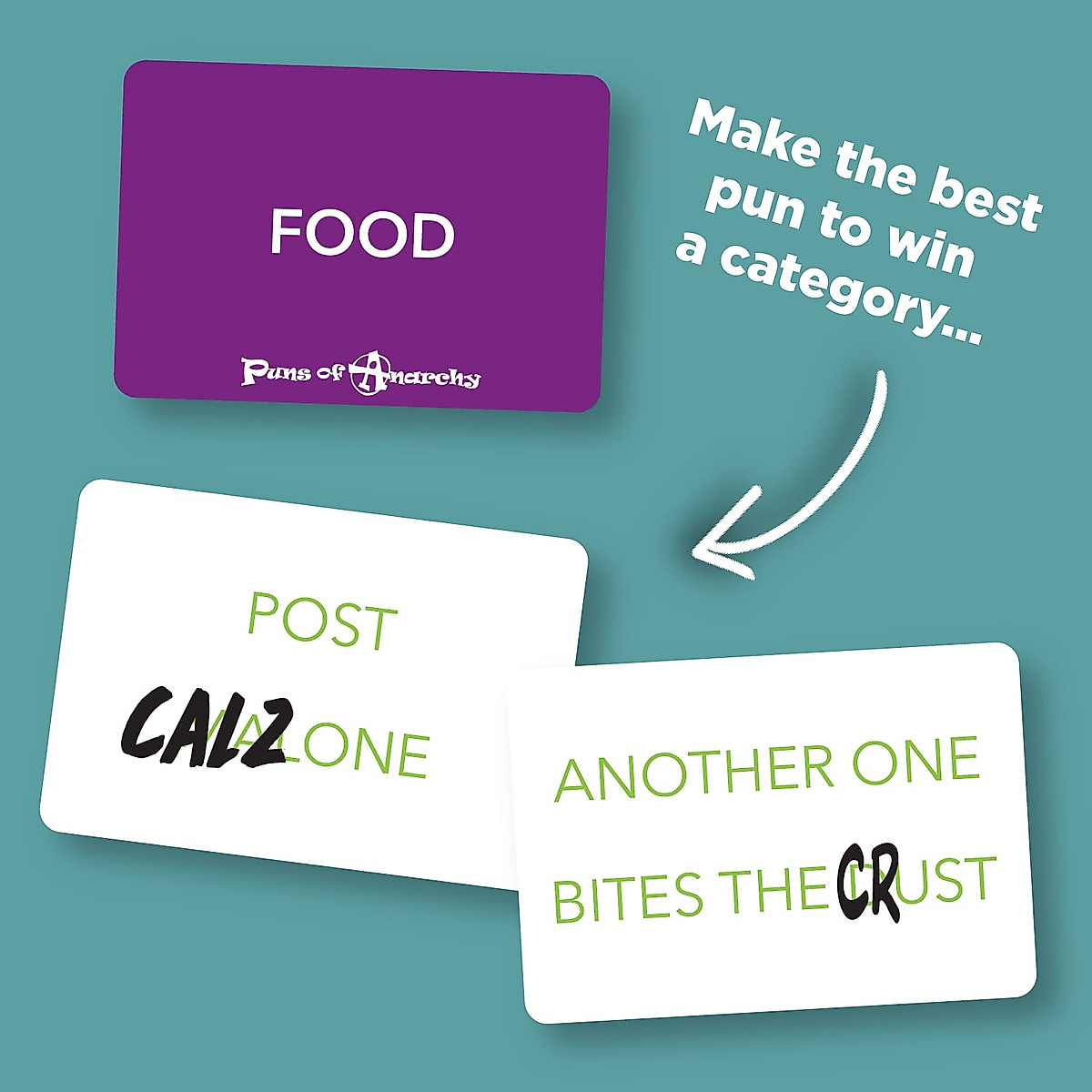 Puns of Anarchy - The Outrageous Pun-Making Game - No Bands, Movies, or Famous Things are Safe from Becoming Hilarious Wordplay Game for Creative People