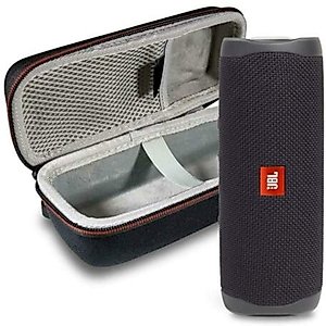JBL Flip 5 Waterproof Portable Wireless Bluetooth Speaker Bundle with Megen Hardshell Protective Case - Black