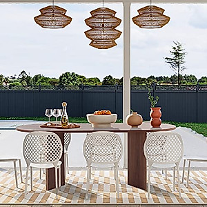 WILLIAMSPACE 78" Oval Wood Dining Table for Rustic Farmhouse, Kitchen Dining Room Table in Nature with Wooden Base for Meeting Room Reception Room - Walnut