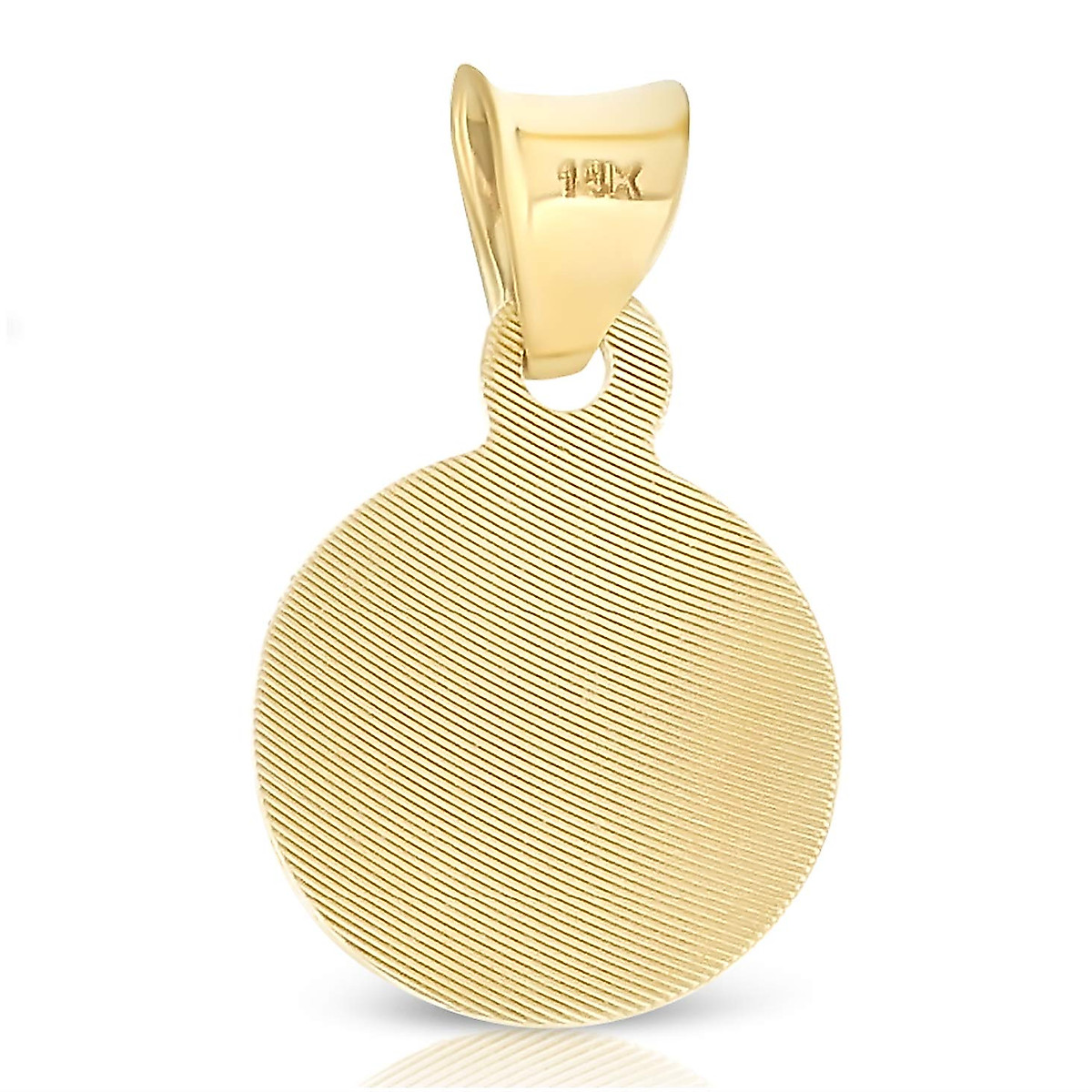 Ioka 14K Tri Color Gold Diamond Cut Our Lady of Guadalupe Stamp Charm Pendant with 1.5mm Valentino Chain Necklace - 20"