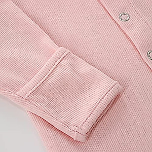 KISBINI Baby Footed Pajamas with Mitten Cuffs Unisex Cotton Snap-up Romper Jumpsuit Sleep and Play 0-12 Months Footies