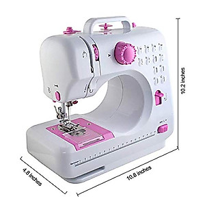 NEX Sewing Machine, Crafting Mending Machine, Children Present Portable with 12 Built-In Stitches