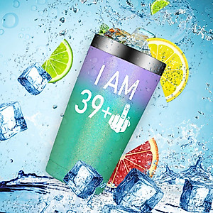 BIRGILT 40th Birthday Gifts for Women Men - Funny Gifts for Best Friends Wife Mom Husband - Tumbler Cup