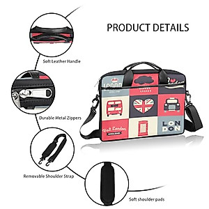 London Symbols Laptop Computer Bag Waterproof Shoulder Messenger Bag 13-15 inch Durable Laptop Tote Bag with Shoulder Strap Handle Lightweight Crossbody Briefcase