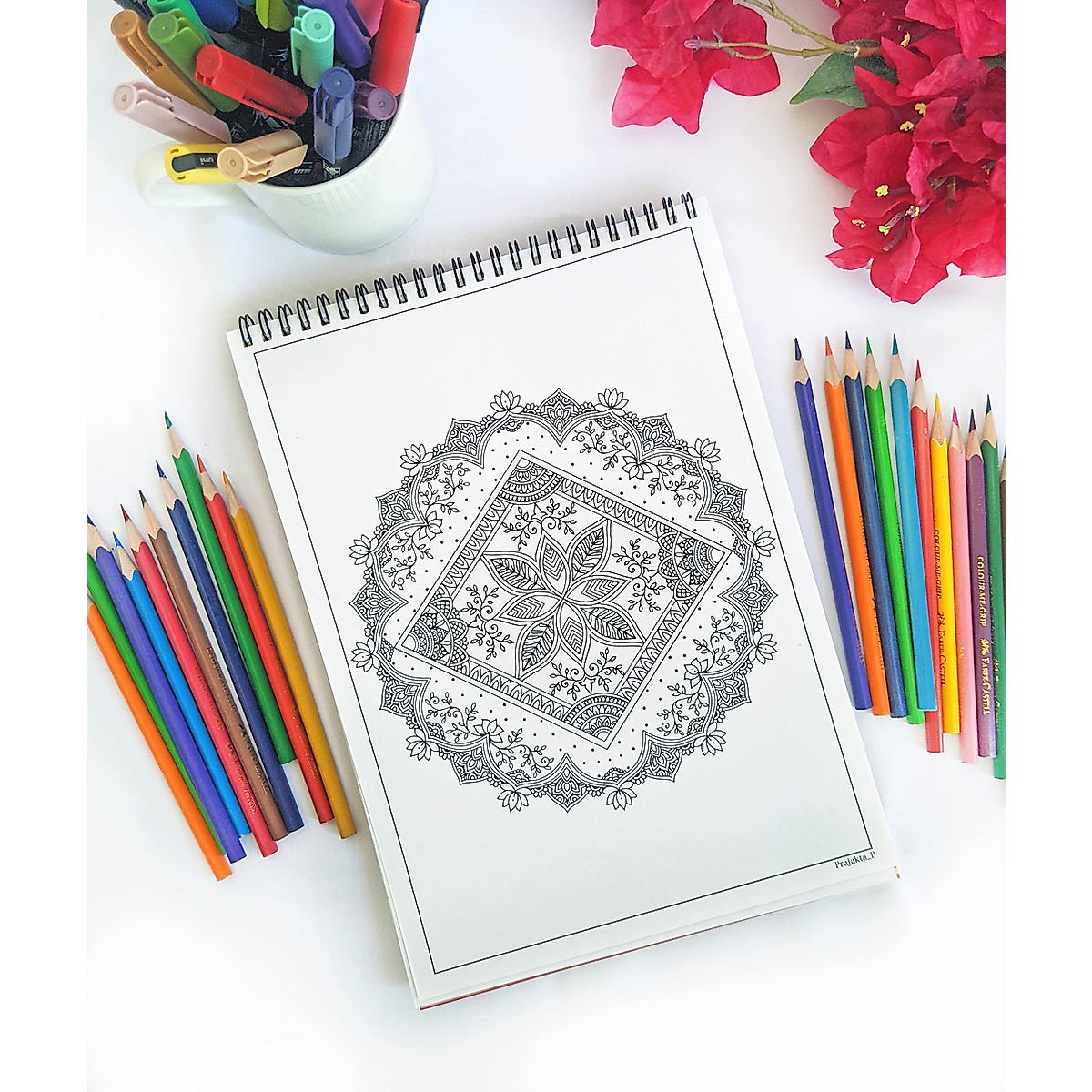 Power Mandalas Coloring book for adults, Spiral bound paperback, stress relieving intricate Offbeat mandalas for grown-ups