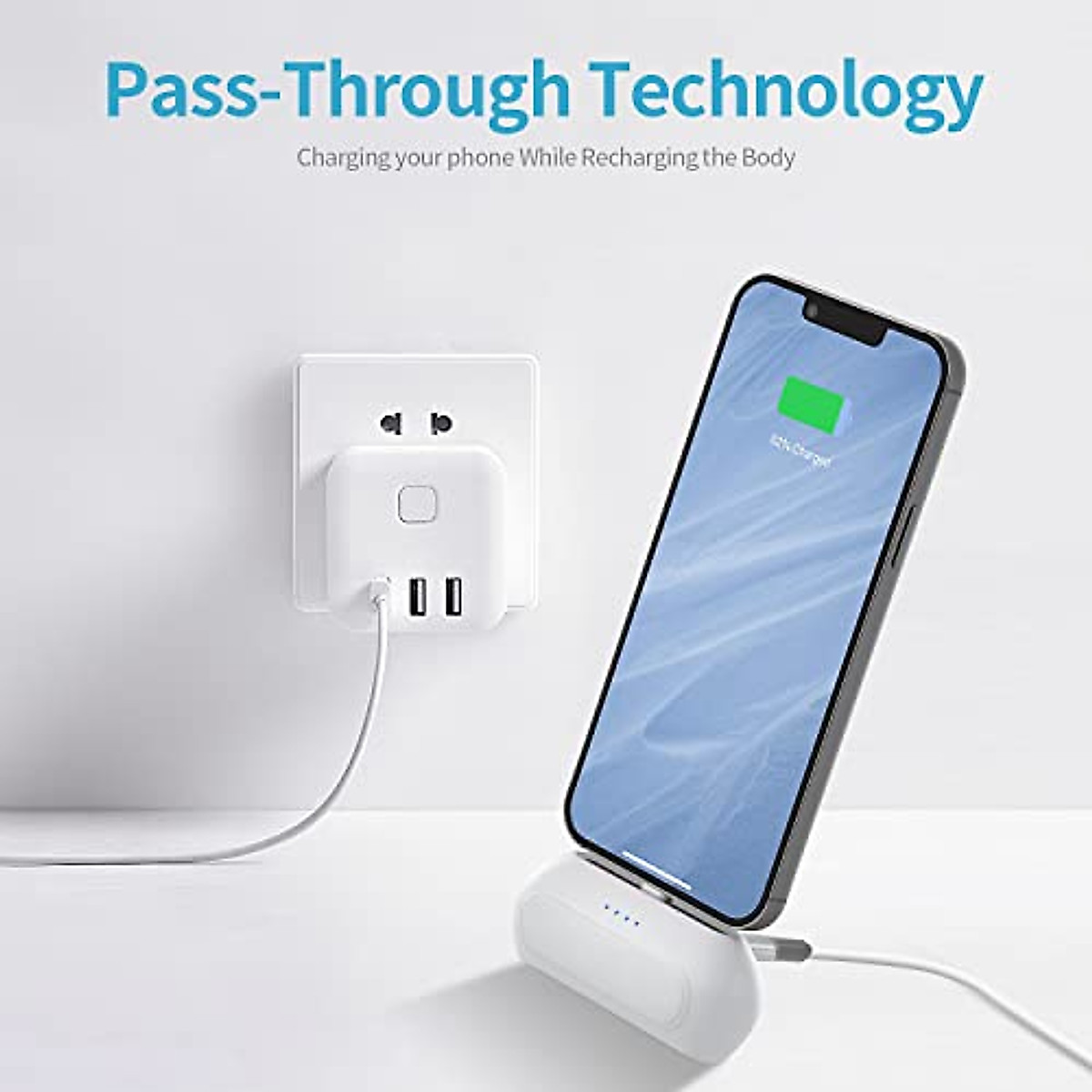 TQGX Small Portable Charger 4800mAh Ultra-Compact Cordless Fast Charger Mini Battery Pack Compatible with iPhone 14/13/12/11/8/7/6/XR/XS Max/Pro Max/AirPods