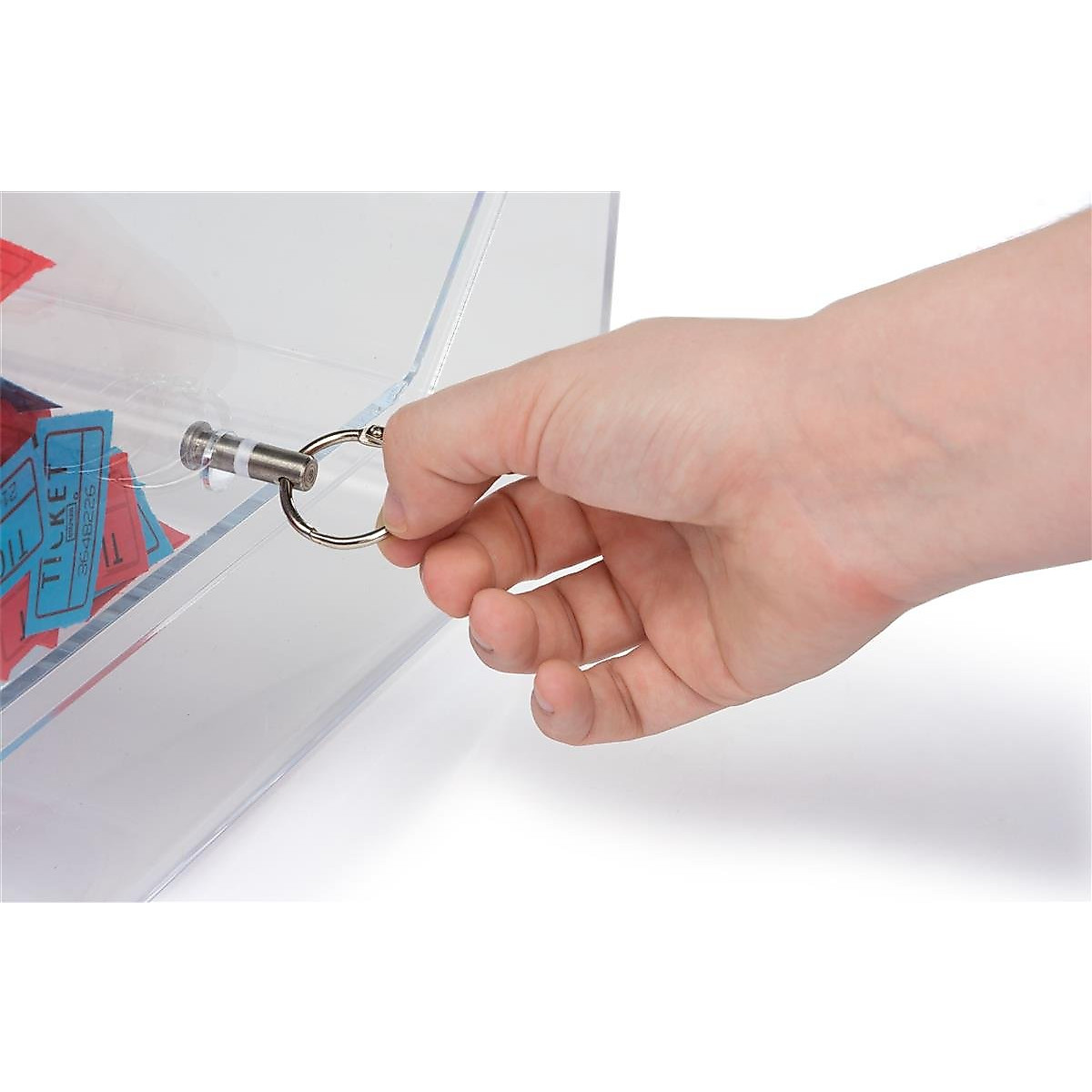 Clear Plexiglas Raffle Drum with Locking Hinged Door for Countertop Usage - Medium