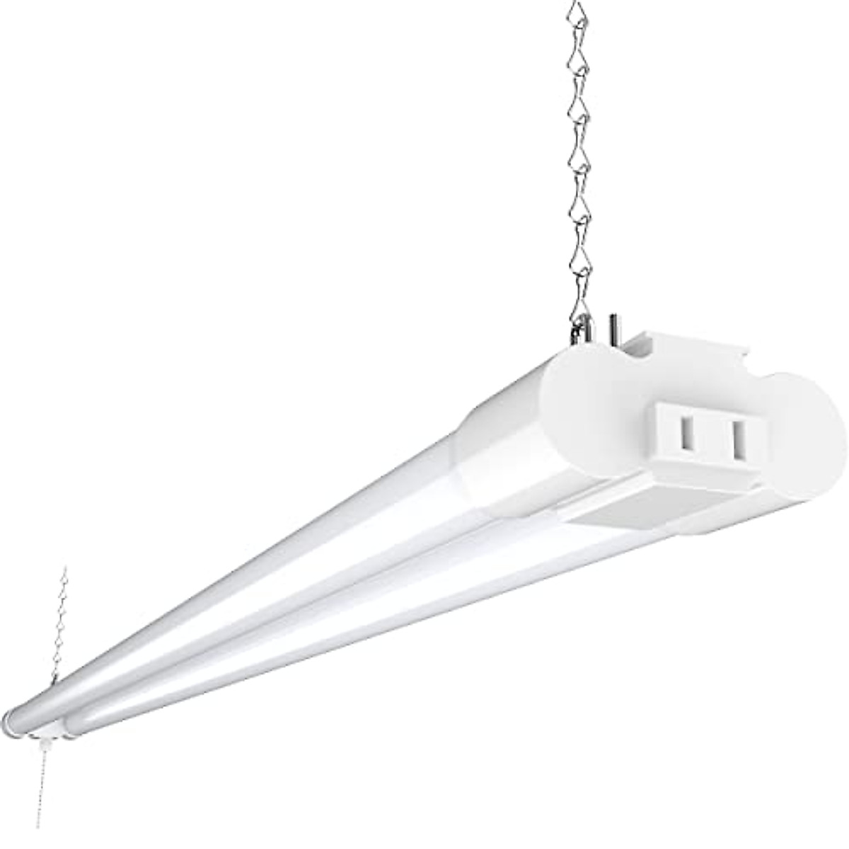 Sunco Lighting LED Workshop Garage Shop Light 4FT, Plug in Linkable Utility Light Fixtures, 260W=40W, 5000K Daylight, Frosted Lens, Pull Chain, Hanging/Mounted, 4100 LM - ETL Energy Star