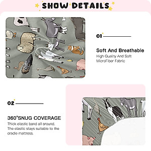 Kigai Farm Animals Crib Sheets for Boys or Girls,Soft and Breathable Crib Sheets 28x52 Inch