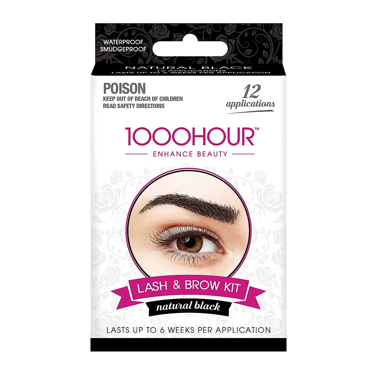 1000 Hour Professional Formula Lash and Brow Kit - Defined Brows with a Long-Lasting Formula with Eyebrow Mascara - Brow Gel for Stunning Brows that Last Up To 6 Weeks with 12 Applications - (Black)