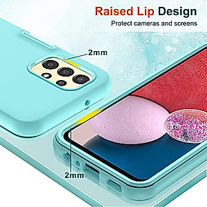 LeYi for Samsung Galaxy A13 5G Phone Case: Galaxy A13 5G Case with [2 x Tempered Glass Screen Protector], Full-Body Shockproof Soft Liquid Silicone Protective Phone Case for Samsung A13 5G, Mint