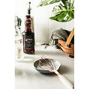 Miamolo Ceramic Spoon Rest for Kitchen Counter, Kitchen Spoon Holder for Stove Top, Cooking Utensil Rest with Drip Tray for Ladles Tongs Spatula, Dishwasher Safe, Light Gray