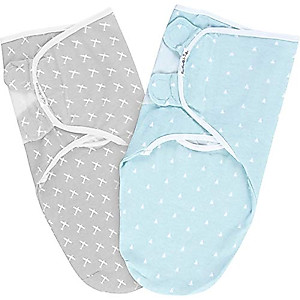BaeBae Goods Swaddle Blanket, Adjustable Infant Baby Wrap Set of 4, Baby Swaddling Wrap Blankets Made in Soft Cotton