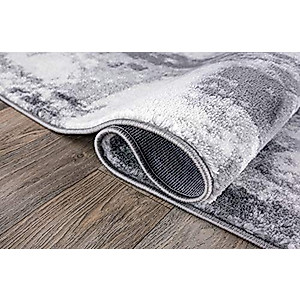 Rugshop Contemporary Abstract Distressed Area Rug 7'10" x 10' Gray