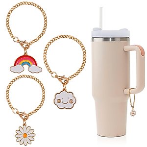 Ekarley Water Bottle Charm Accessories for Stanley Cup, 3PCS Tumbler Rainbow Charm Compatible with Simple Modern, Yeti, Hydro Flask for Handle