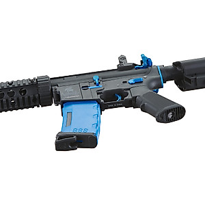 Lancer Tactical Gen 2 M4 SD Blue Carbine Combo Airsoft AEG Rifle with Red Dot Sight (9.6v Nimh Battery, Charger, 1000 Rounds 0.20g BBS Included)