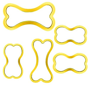 Crethinkaty Cookie Stamp Set, 5 Pieces Cookie Cutter Biscuit Cutter SePlastic Press Shape Round Flower Heart Shape