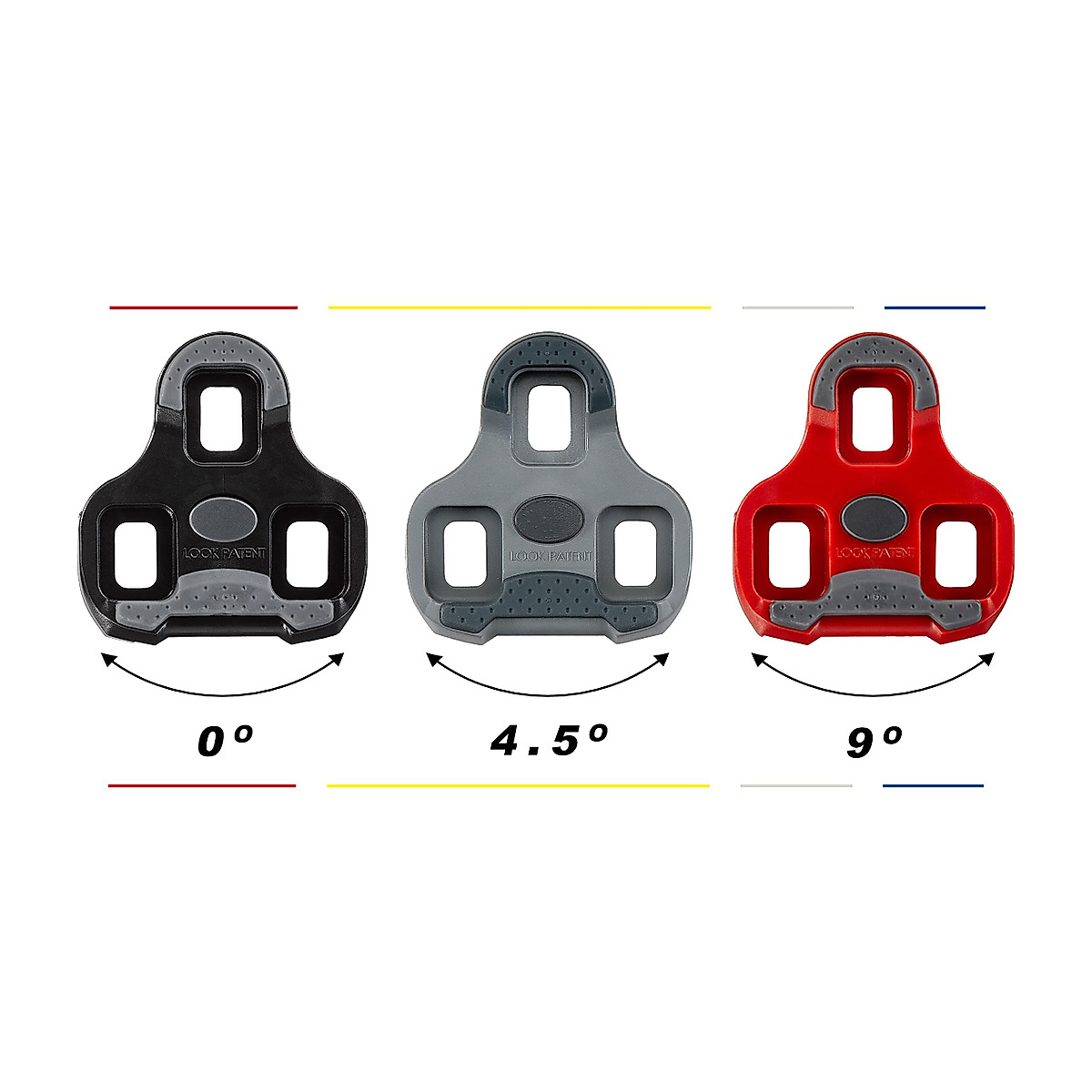 LOOK Cycle - KEO Grip Cleat Cycling Cleats – Anti-Slip Surface - Minimum Weight, Compact Size - 4.5° Angular Freedom - Color Grey