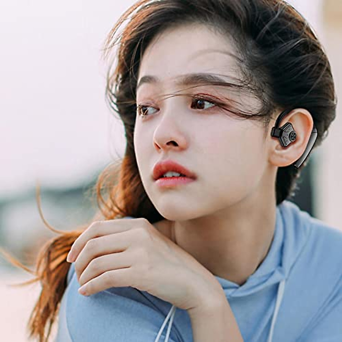 Munlar Bluetooth Wireless Earbuds IPX6 Waterproof Ear Hook Earphones with Microphone Ultra-Long Life Hanging Ear with Stereo Sounds for Sports Or Office