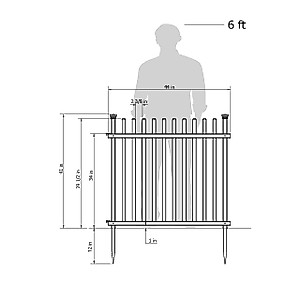 41in H x 44in W (2 Panels) No Dig Zippity Burbank Fence Panel Kit, No Dig Fence Panels, White Vinyl Fences for Yard, Temporary Fence for Backyard, White Picket Fence Garden Border, DIY Fence ZP19057