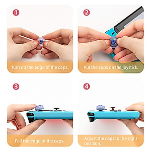 GeekShare Fruit Theme Thumb Grip Caps,Compatible with Nintendo Switch & Switch Lite Only,Soft Silicone Joystick Cover,4PICS -- Carrot and Pineapple