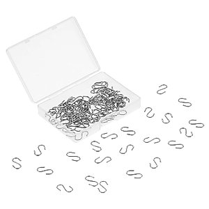 100 Pcs Mini S Hooks for Hanging Small S Hook for Jewelry Metal S-hook Mini S Shaped Hanger for Christmas Ornament 1/2 Inch Wire Hangers for Crafts DIY Iron S-Shaped Connectors for Key Chain(SiIver)
