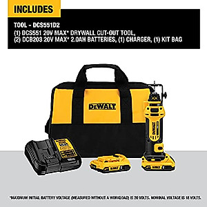 DEWALT 20V MAX* Drywall Cut-Out Tool Kit (DCS551D2)