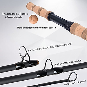 Maxcatch Two-Handed Switch & Spey Fly rods Fast Action Fly Fishing Rod with Rod Tube (Skytouch Trout Spey, 11034)