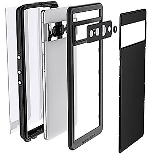 Ghostek NAUTICAL Slim Waterproof Case for Google Pixel 7 Pro (6.7") - Built-In Screen Protector, Heavy Duty Shockproof Protection, Black