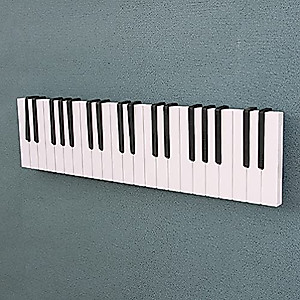 VOSAREA Wall-Mounted Coat Hook,Piano Shape Artistic Coat Rack Heavy Duty Wooden Entry Hanging Coat Hat Clothes Holding Rack 22.8inch