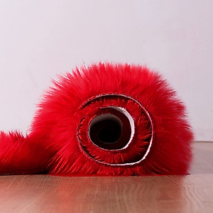 CKLZSAY Red Faux Fur Sheepskin Rug Super Soft Fluffy Plush Area Rug Bedroom Floor Children's room Sofa Cushion Living Room Runners Bedside Rugs (Red，2×6 ft sheepskin)
