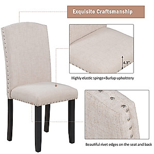 KELRIA Modern Style 6-piece 4 Chairs & 1 Bench, Marbled Veneers Tabletop and V-shaped Table Legs, for Dining, Living Room, and Kitchen, White