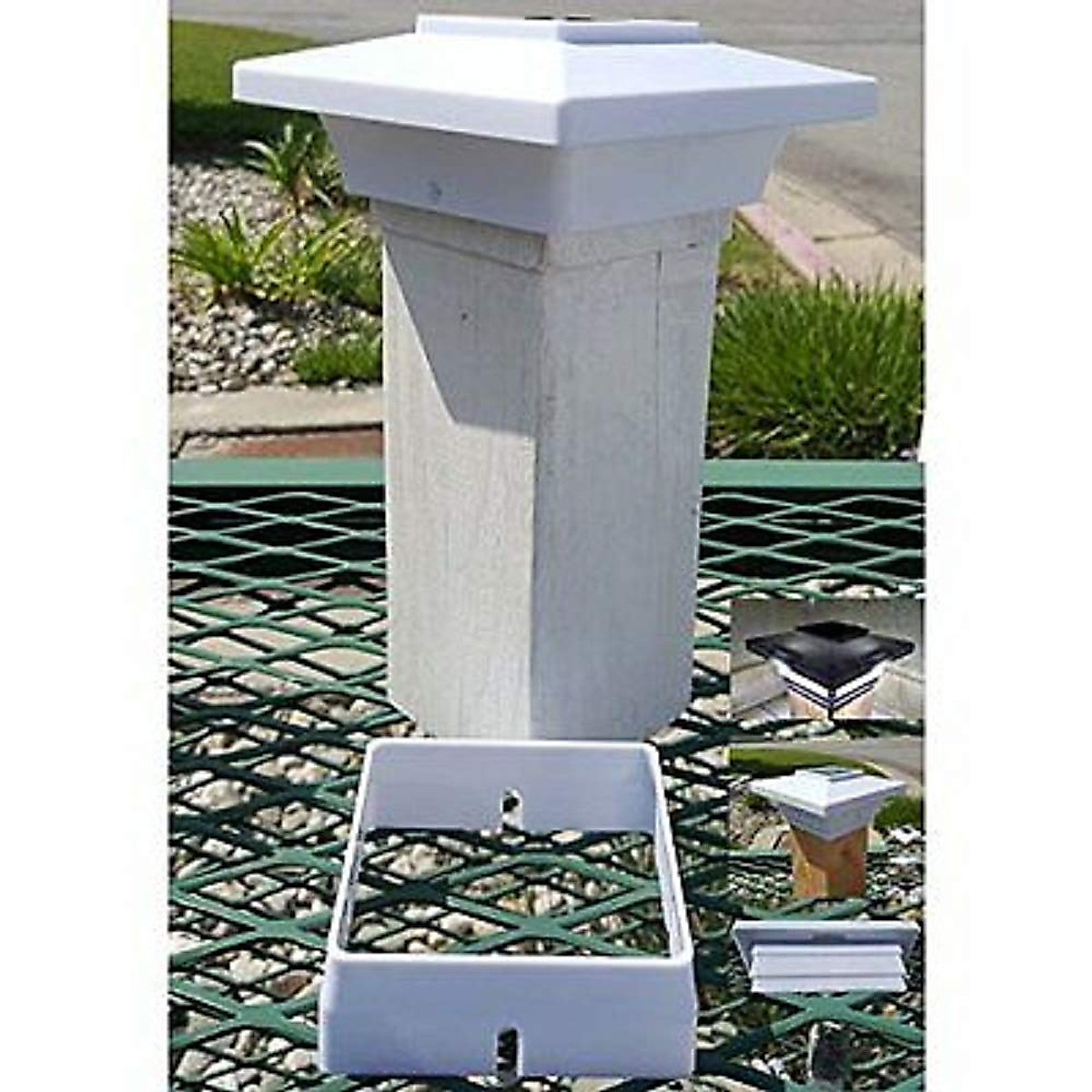 RELIGHTABLE Solar (12-Pack) Low Profile Black/White Will Fit 3.5"X3.5" and 4"x4" Post Deck Cap Fence LED Light (White)