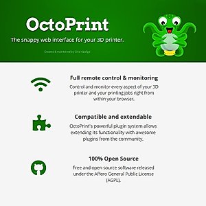 INLAND OctoPrint Pre-flashed 32GB Micro SD Card for 3D Print Monitoring Controlling, Compatible with Most Consumer 3D Printer
