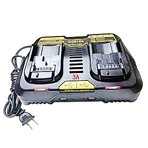 Replace Dewalt 20v Dual Battery Charger DCB102 Compatible with Dewalt Charger DCB112 DCB115 DCB118 to Charge 20V 60V 12V Dewalt Battery DCB201 DCB204 DCB203 DCB606-2 DCB609-2...