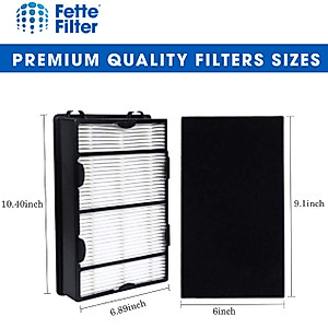 Fette Filter - HAPF600 Series True Hepa Filter B Set Compatible with Holmes Air Purifer for Select Models Includes 4 True Hepa Enhanced Filter and 4 Advanced Odor Reducing Filter