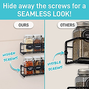 Ultimate Hostess Spice Rack Wall Mount - 4-Tier, Space-Saving Wall Spice Rack Organizer - Wall Mount Spice Rack Organizer for Spice Jars and Seasonings - Screw or Adhesive Hanging Spice Rack for Wall