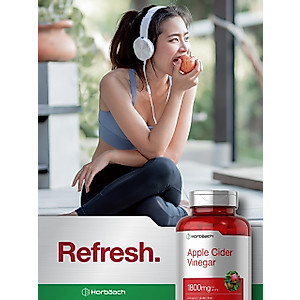 Horbäach Apple Cider Vinegar Capsules | 1800mg | 200 Pills | Non-GMO, Gluten Free Supplement