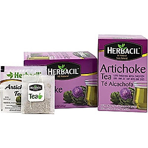 Herbacil Artichoke Tea, Herbal Tea, Caffeine-Free, 2-pack of 25 tea bags per box (50 bags)