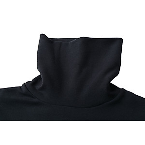 HieasyFit Women's Cotton Basic Thermal Turtleneck Pullover Top Black L
